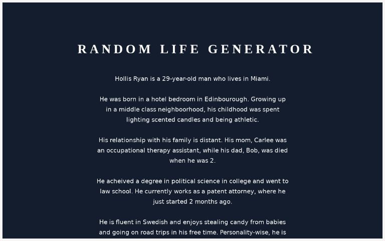 random life generator