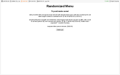 Randomized Menu ― Perchance Generator