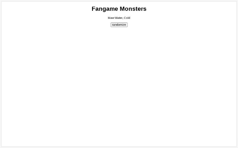 Fangame Monsters ― Perchance Generator