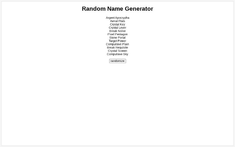 Random Name Generator
