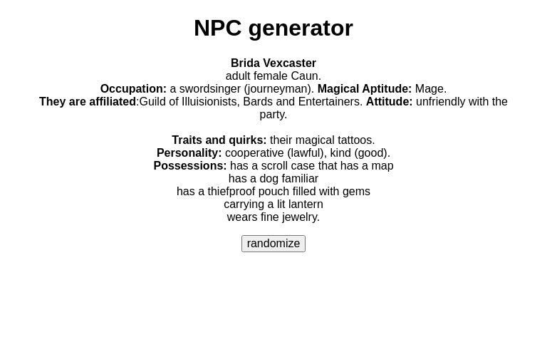 NPC generator