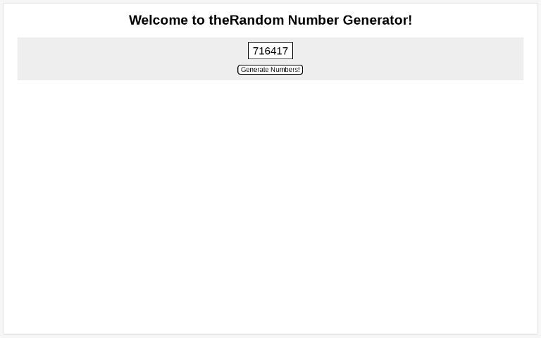 Random Number Generator!