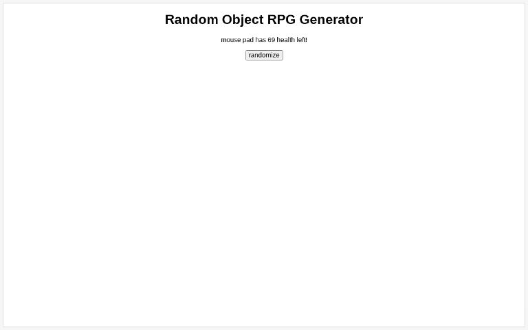 Random Object RPG Generator
