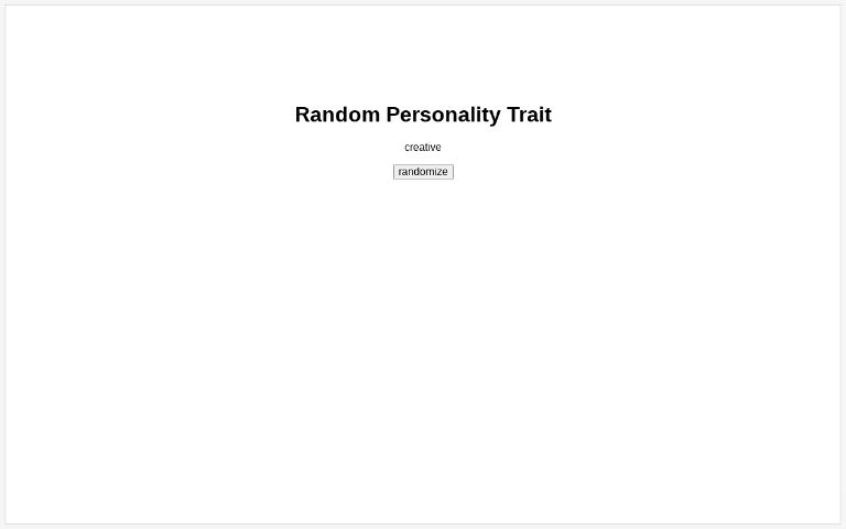Random Personality Trait ― Perchance Generator