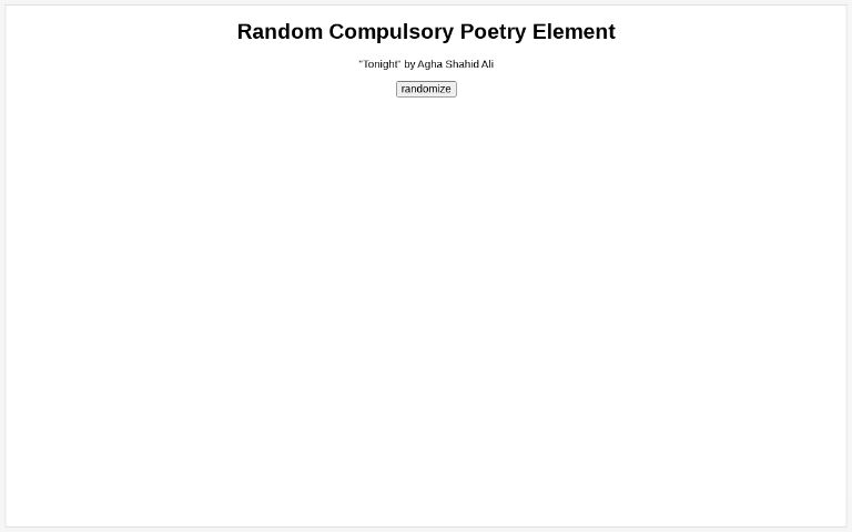 Random Compulsory Poetry Element ― Perchance Generator