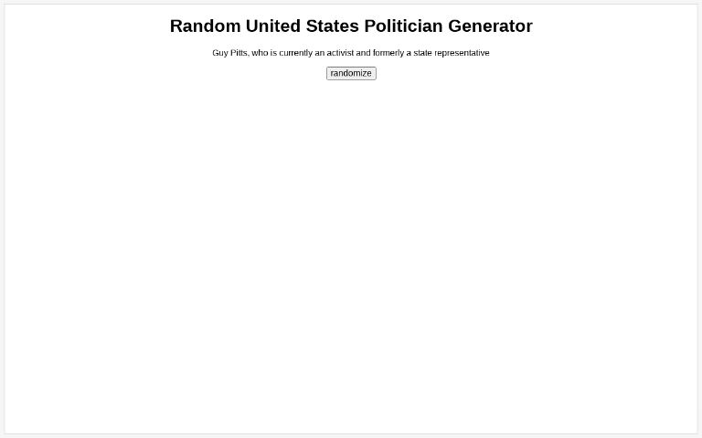 Random United States Politician Generator