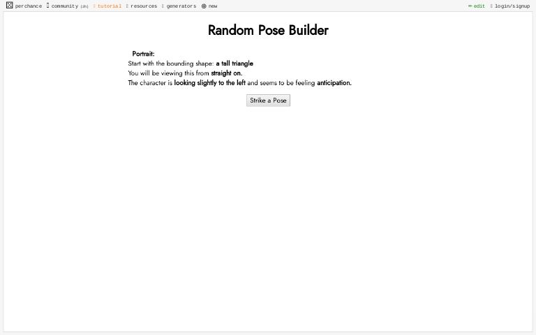 Random Pose Builder ― Perchance Generator