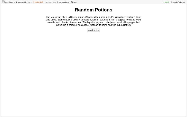 Random Potions ― Perchance Generator