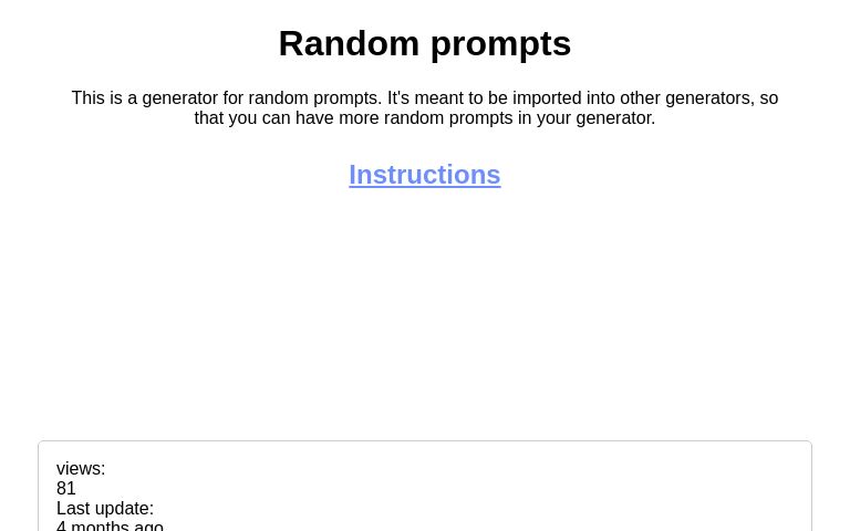 Random prompts ― Perchance Generator