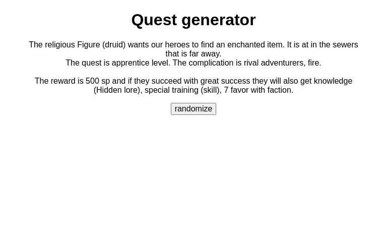 Quest generator