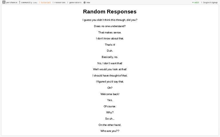 Random Responses ― Perchance Generator