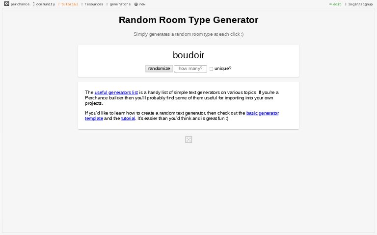 Random Room Type Generator