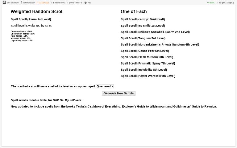 Weighted Random Scroll ― Perchance Generator