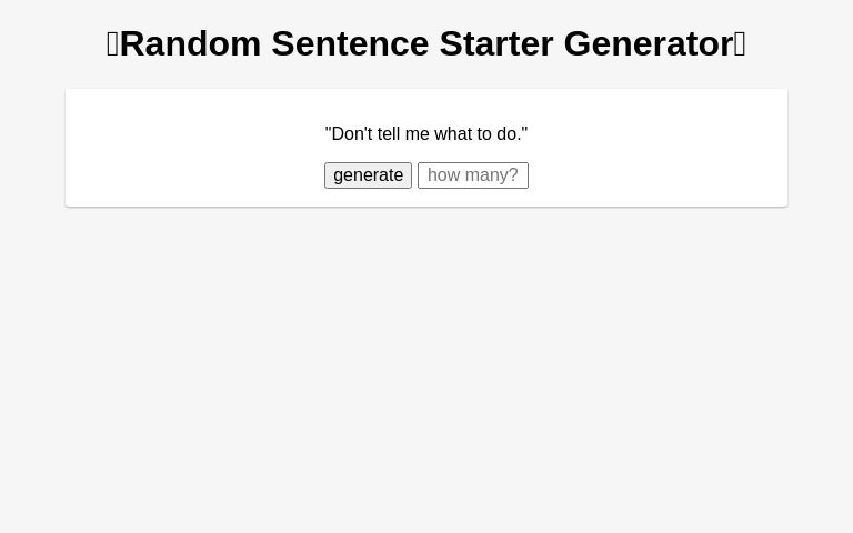 💫Random Sentence Starter Generator💫