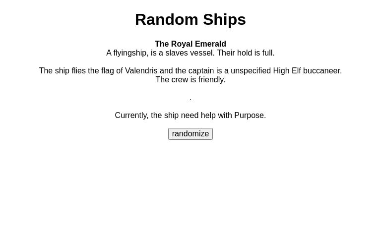 Random Ships ― Perchance Generator