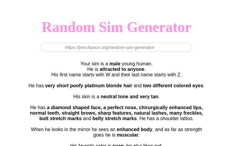 Random Sim Generator