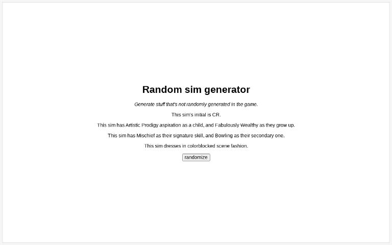 Random sim generator
