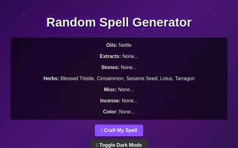 Random Spell Generator