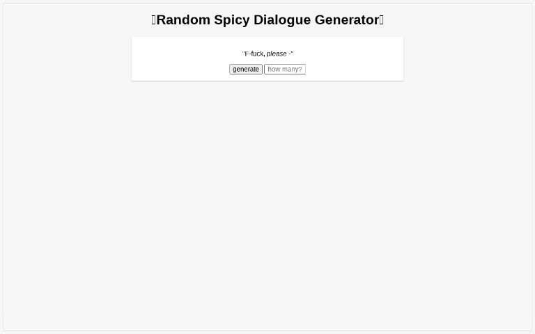 💫Random Spicy Dialogue Generator💫