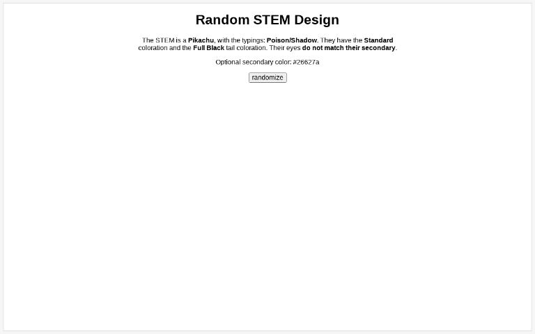 Random STEM Design ― Perchance Generator