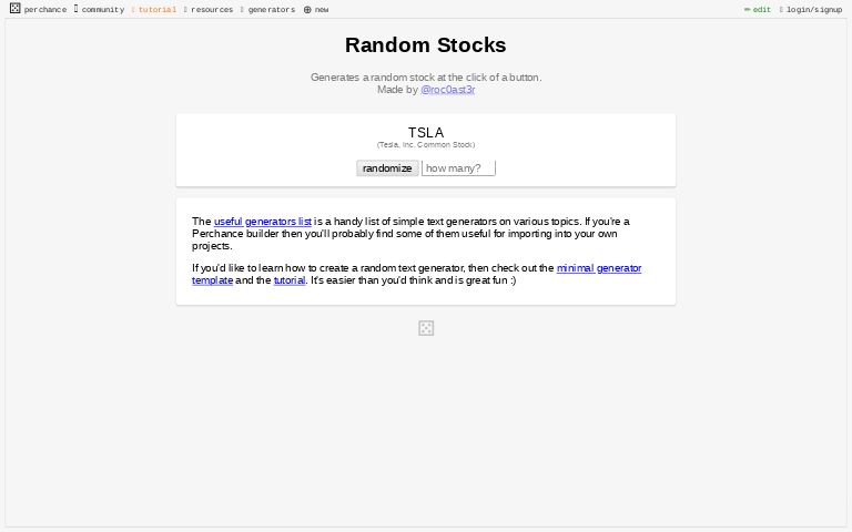 Random Stocks ― Perchance Generator