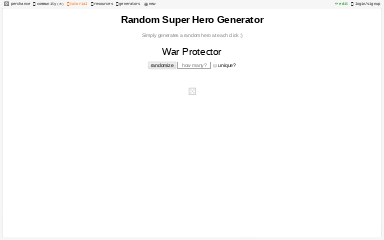 Random Super Hero Generator