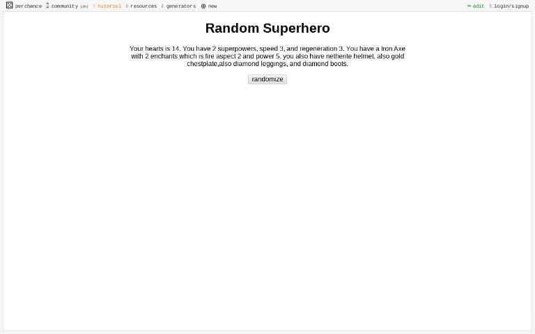 Random Superhero ― Perchance Generator