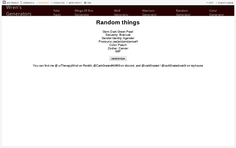 Random things ― Perchance Generator