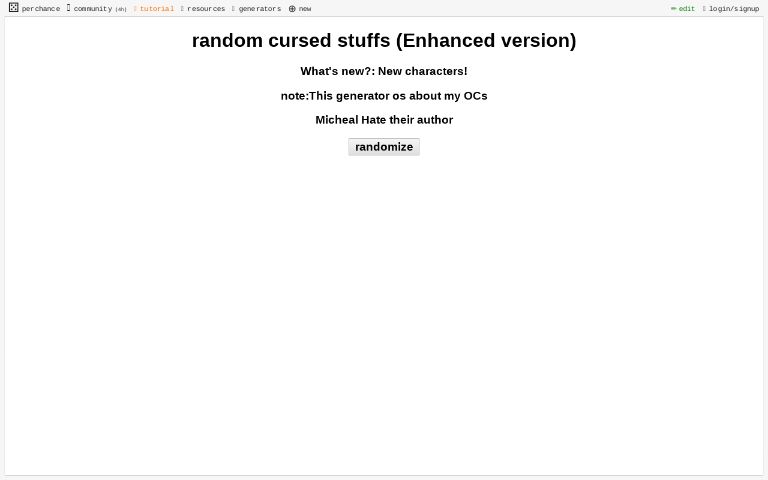 random cursed stuffs (Enhanced version) ― Perchance Generator