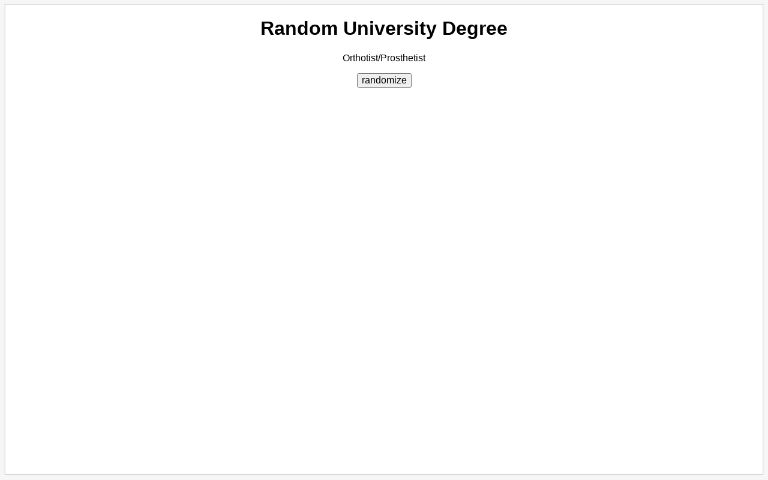 Random University Degree ― Perchance Generator