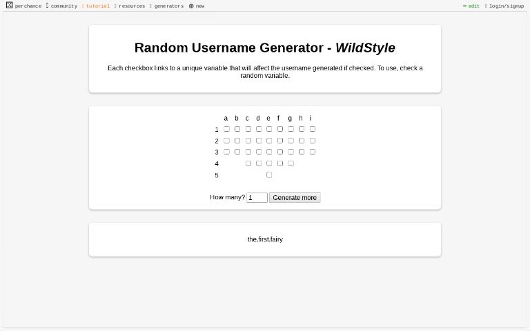 Random Username Generator - WildStyle