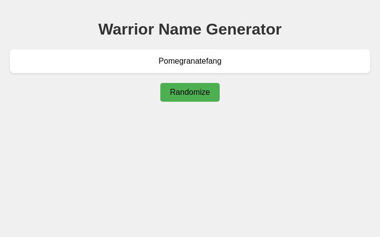 Warrior Name Generator