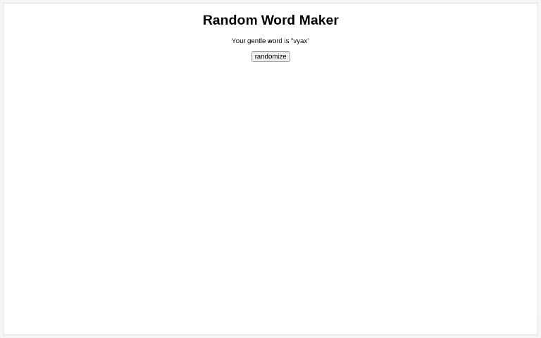 Random Word Maker ― Perchance Generator