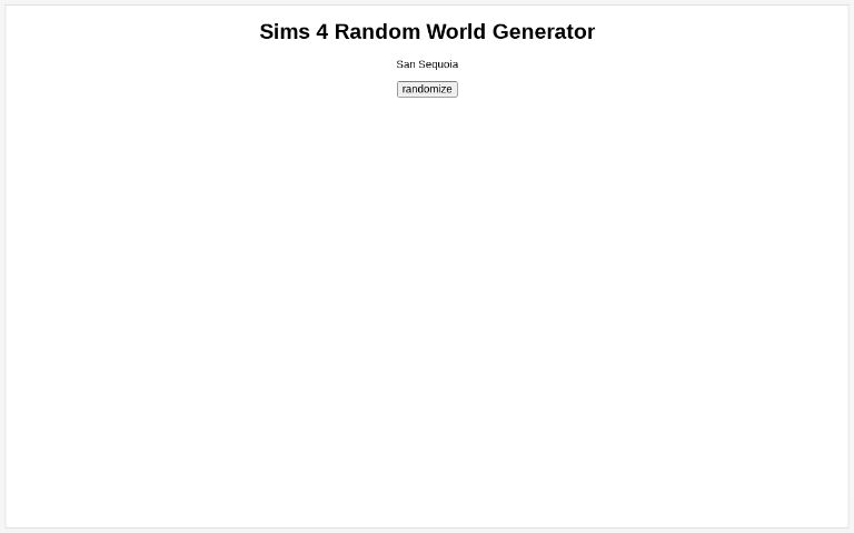 Sims 4 Random World Generator