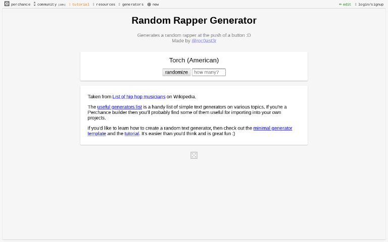 Random Rapper Generator
