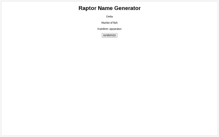Raptor Name Generator