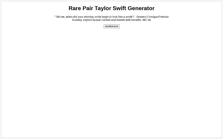 Rare Pair Taylor Swift Generator