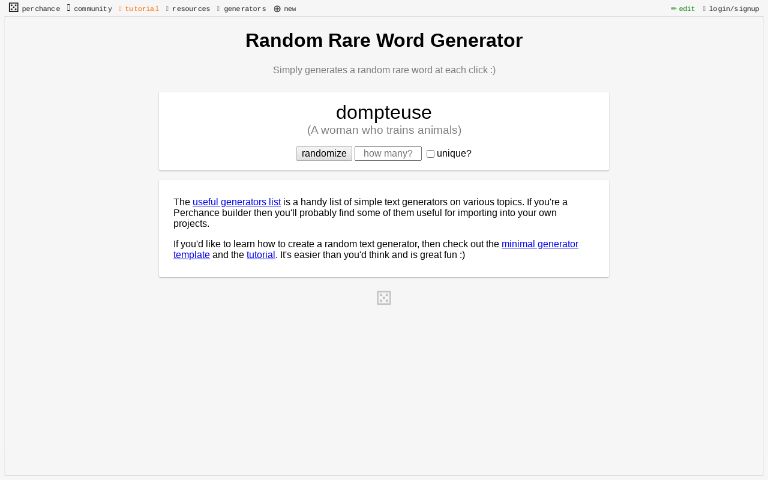 Random Rare Word Generator