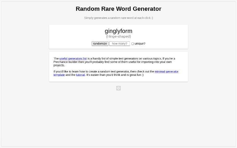 Random Rare Word Generator