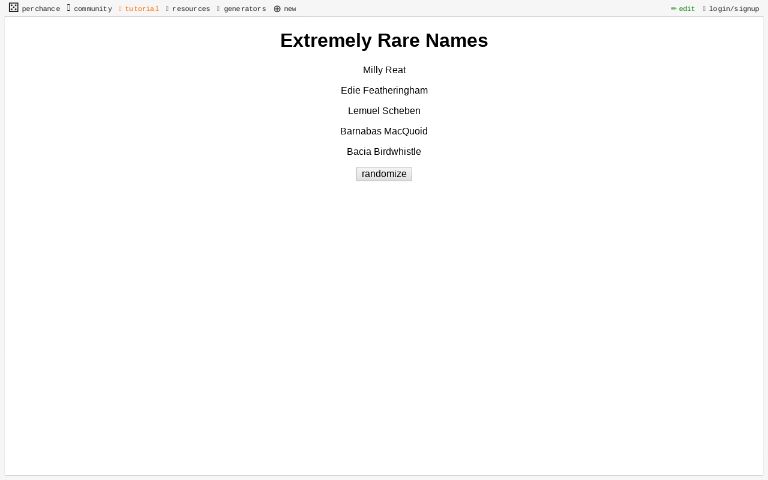 Extremely Rare Names ― Perchance Generator
