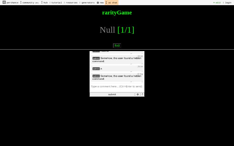 rarityGame ― Perchance Generator