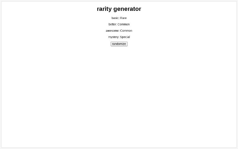 rarity generator