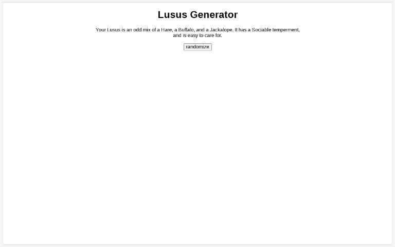 Lusus Generator