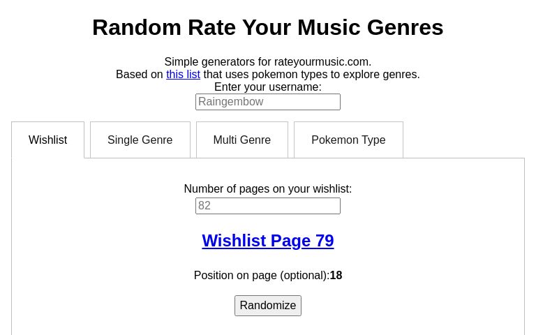 Random Rate Your Music Genres ― Perchance Generator