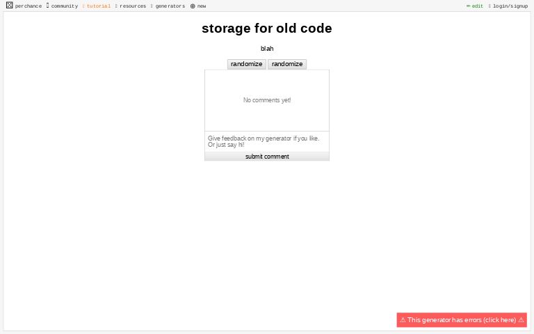 storage for old code ― Perchance Generator