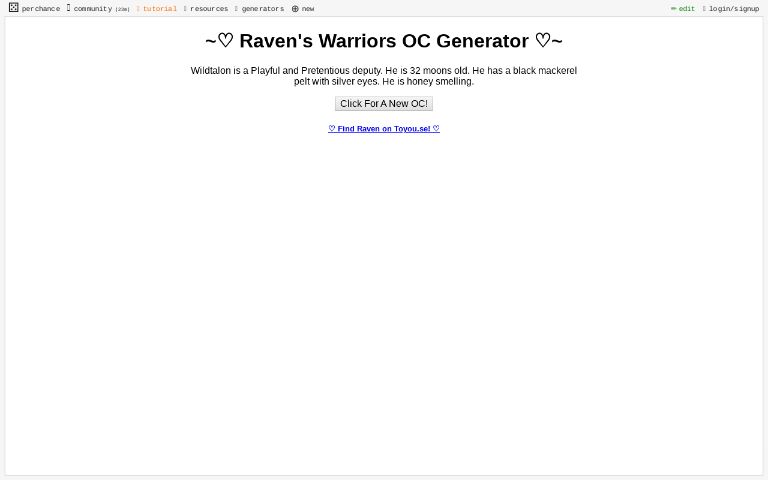 Raven's Warriors OC Generator ♡~