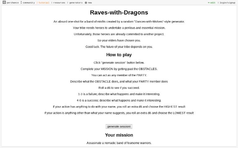 Raves-with-Dragons ― Perchance Generator