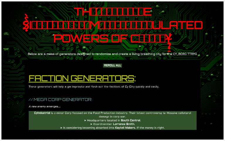 TH̶̬͚̞̪͖̳͙̾͜E S̷͎̈̀̑̀I̵̩̥͍̺̳̿͛̀̄͝M̷͎͔̤̻̥͈̖͋͘ULATED POWERS OF C̶̢͙̩̒Y̴̱̗̥̠̾ͅ ― Perchance Generator