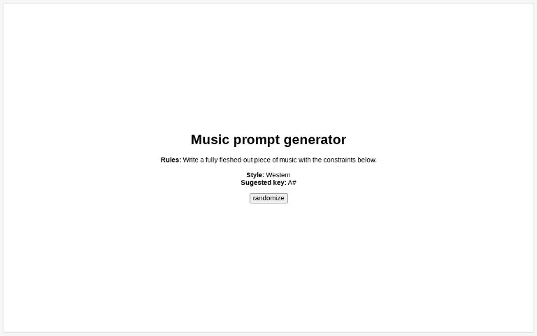 Music prompt generator