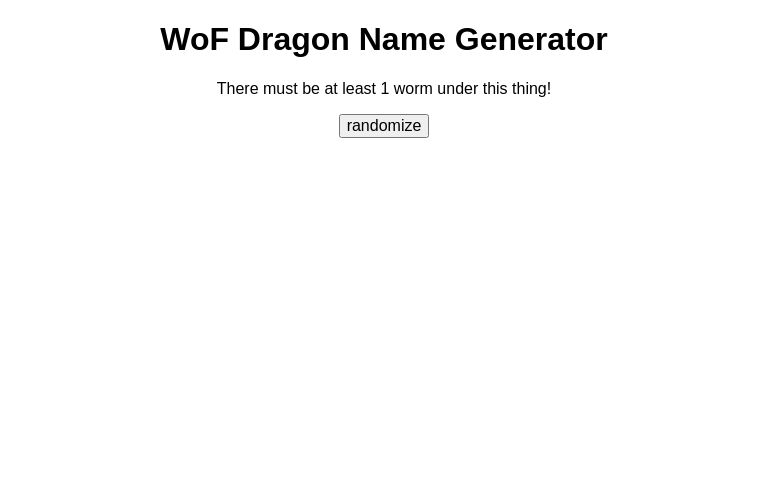 WoF Dragon Name Generator